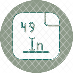 indium icon, periodic icon, table icon, chemistry icon, atom icon ...