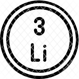 lithium icon, periodic icon, table icon, chemistry icon, metal icon ...