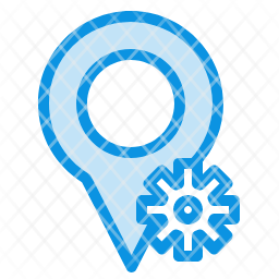 location icon, map icon, settings icon