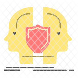 man icon, face icon, dual icon, identity icon, sheild icon