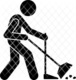 man icon, sweeping icon, floor icon, sweeper icon, sweep icon, dustpan ...