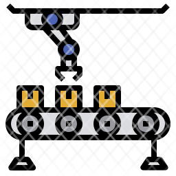 manufacturing icon, conveyor icon, factory icon, automation icon, robot ...