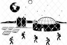 mars icon, planet icon, colony icon, human icon, base icon, buildings ...