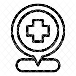 medical location icon, hospital location icon, location icon, hospital ...