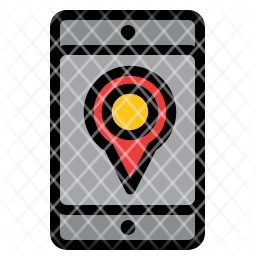 mobile icon, cell icon, map icon, location icon