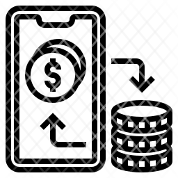 mobile icon, money icon