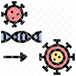 mutation icon, virus icon, pathogen icon, dna icon, germ icon
