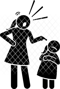 nag icon, nagging icon, scold icon, mother icon, child icon, girl icon ...