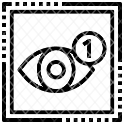 notifications icon, expand icon, views icon, visualize icon, eye icon ...