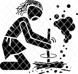 old icon, stone icon, age icon, stone age icon, making fire icon, stick ...