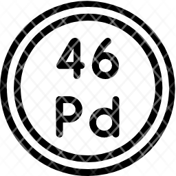palladium icon, periodic icon, table icon, chemistry icon, metal icon ...