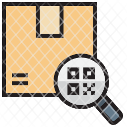 parcel icon, box icon, pack icon, qr icon, code icon, scan icon, tag ...