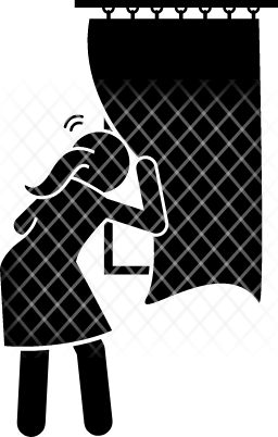 peek icon, peeking icon, peep icon, window icon, curtain icon, look ...