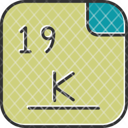 potassium icon, periodic icon, table icon, alkali icon, banana icon ...