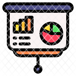 presentation icon, conference icon, bar icon, chart icon, analysis icon ...