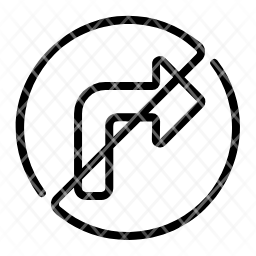 prohibited icon, turn icon, right icon, traffic icon, warning icon ...