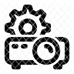 projector icon, settings icon, setup icon, adjustment icon ...