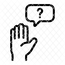 question icon, mark icon, doubt icon, help icon, hand icon, up icon ...