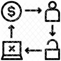 ransomware icon, encoding icon, attack icon, cybercrime icon, hacker ...