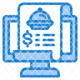 receipt icon, bill icon, delivery icon, food icon, computer icon