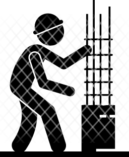 reinforce icon, construction icon, building icon, pillar icon, metal ...