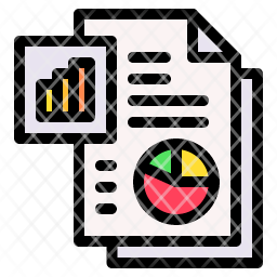 report icon, results icon, diagram icon, pie chart icon, documents icon ...