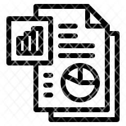 report icon, results icon, diagram icon, pie chart icon, documents icon ...