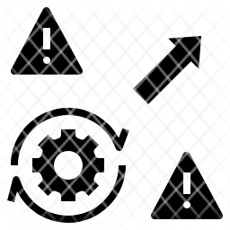 risk icon, assessment icon, danger icon, process icon, system icon