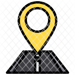 road icon, pin icon, location icon