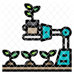 robot icon, plants icon, arm icon, farm icon