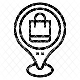 shopping icon, mall icon, map icon, pin icon, location icon