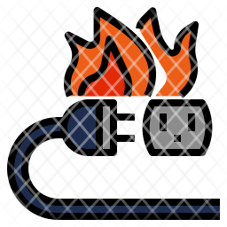 short icon, circuit icon, electricity icon, flame icon, fire icon, burn ...