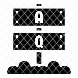 signpost icon, question icon, answer icon, signaling icon