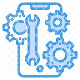 smartphone icon, fixed icon, service icon