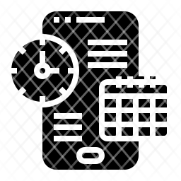 smartphone icon, schedule icon, clock icon, calendar icon, time icon ...