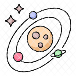 solar system icon, planetary system icon, heliocentric system icon ...