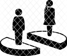 split icon, half icon, male icon, female icon, divide icon, divided ...