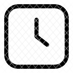 square clock icon, square time icon, clock icon, watch icon, timer icon ...