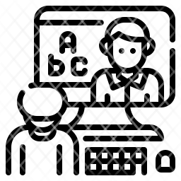 student icon, teacher icon, presentation icon, seminar icon, classroom icon