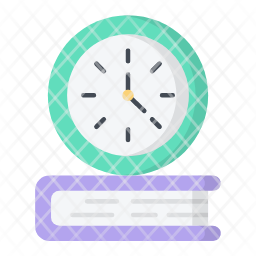 study time icon, learning time icon, clock icon, book icon, education icon
