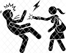 stun icon, gun icon, taser icon, electric icon, shock icon, woman icon ...