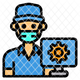 technician icon, avatar icon, occupation icon, man icon, computer icon