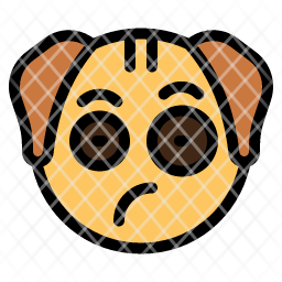 thinking icon, dog icon, animal icon, wildlife icon, emoji icon, face icon