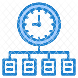 time icon, management icon, clock icon, diagram icon, flow icon, chart icon