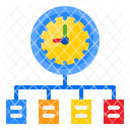 time icon, management icon, clock icon, diagram icon, flow icon, chart icon