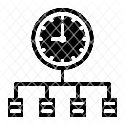 time icon, management icon, clock icon, diagram icon, flow icon, chart icon