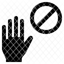 touchless icon, hand icon, forbidden icon, stop icon, pause icon