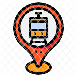 train icon, station icon, map icon, pin icon, location icon