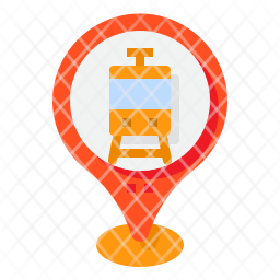 train icon, station icon, map icon, pin icon, location icon