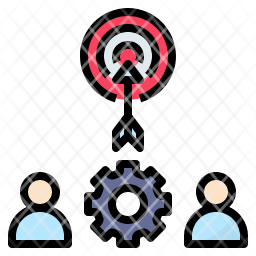 trigger icon, goals icon, aim icon, team icon, target icon